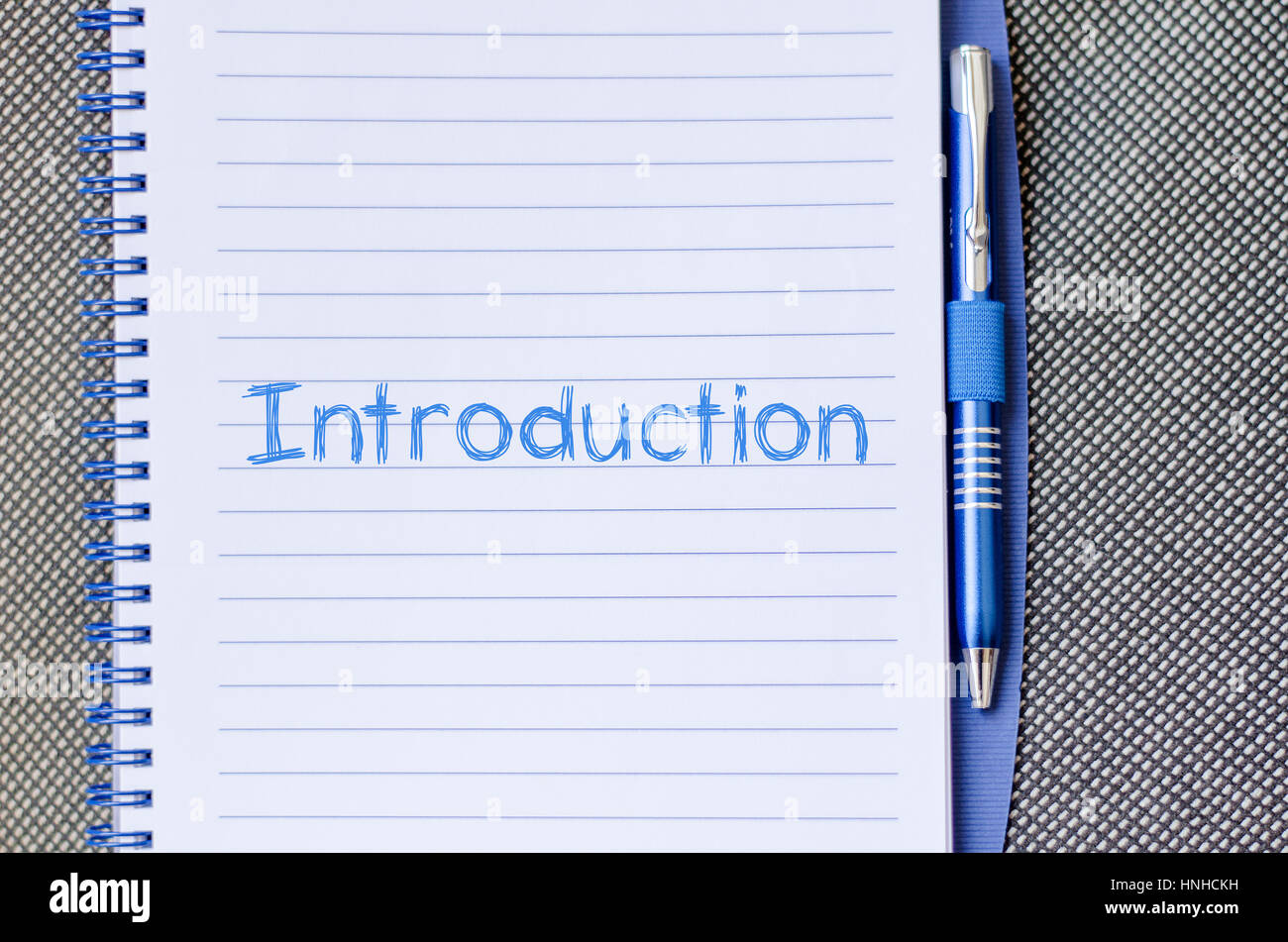 Introduction text concept write on notebook Stock Photo - Alamy