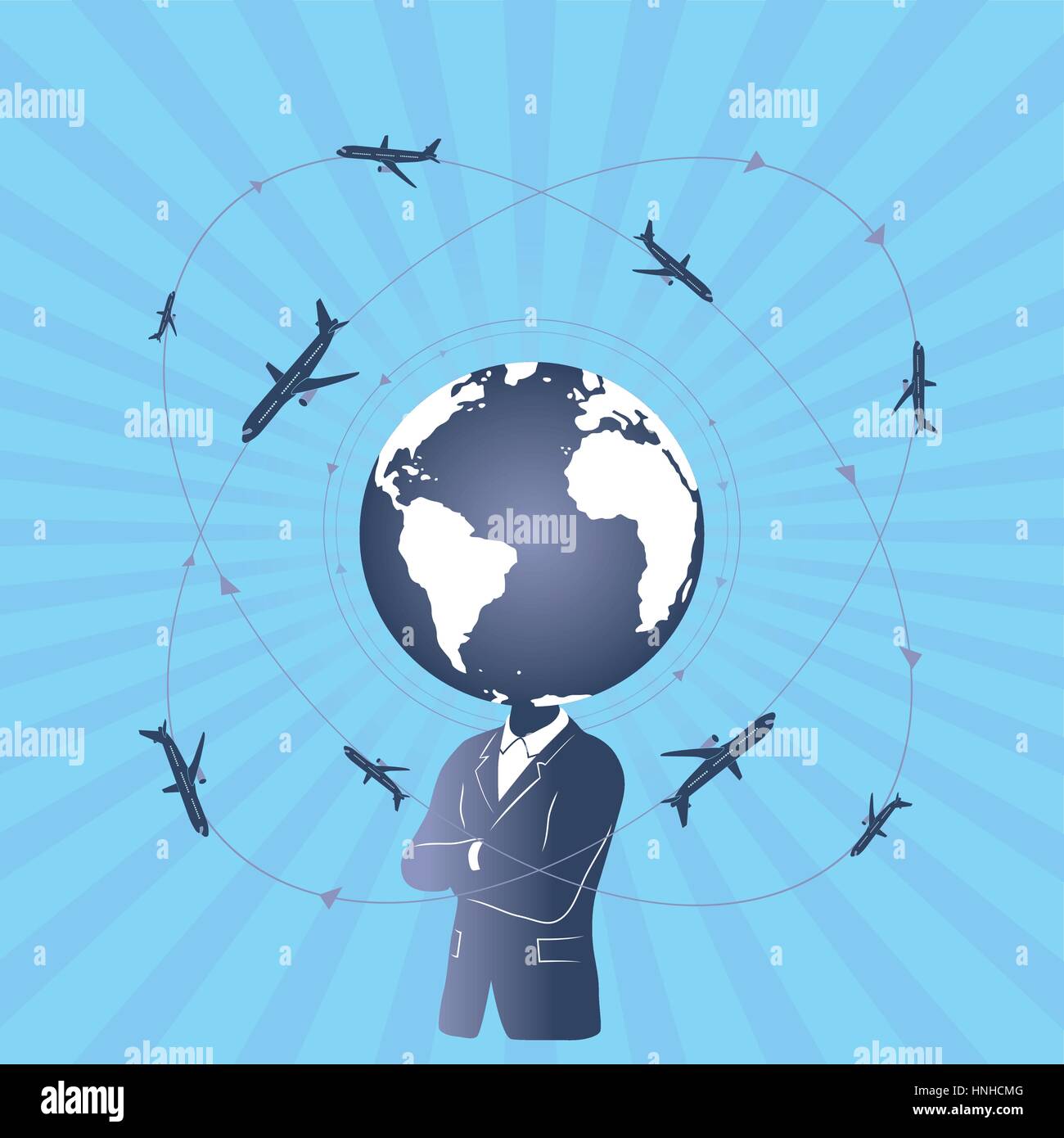 Illustration world tour globe plane hi-res stock photography and images ...