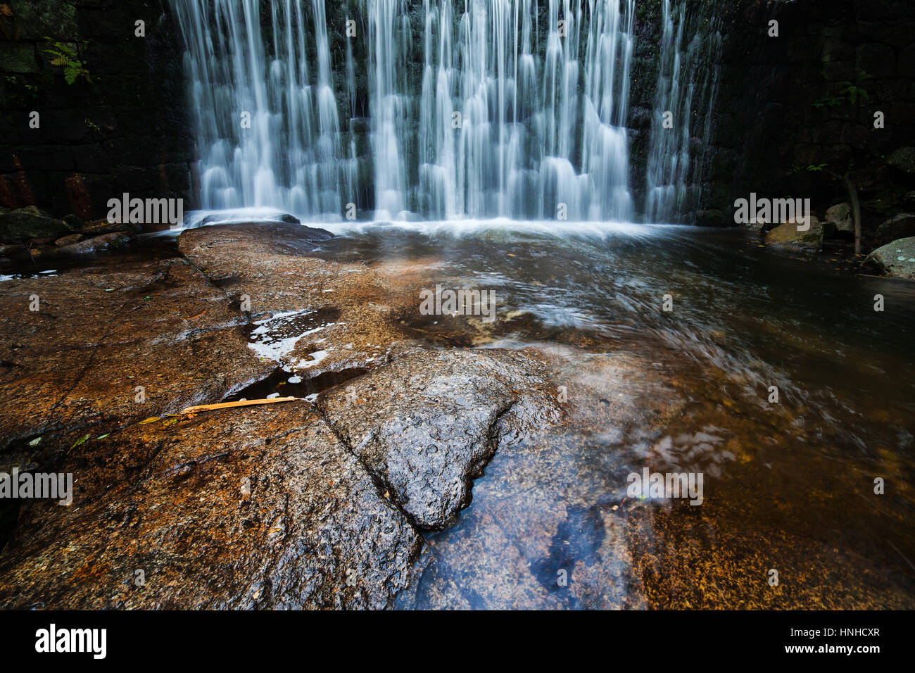 Serene place by the waterfall, relaxing, calming scenery Stock Photo ...