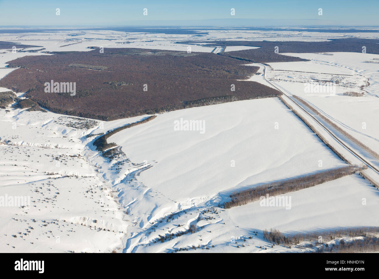 Overhead view snowy village hi-res stock photography and images - Alamy