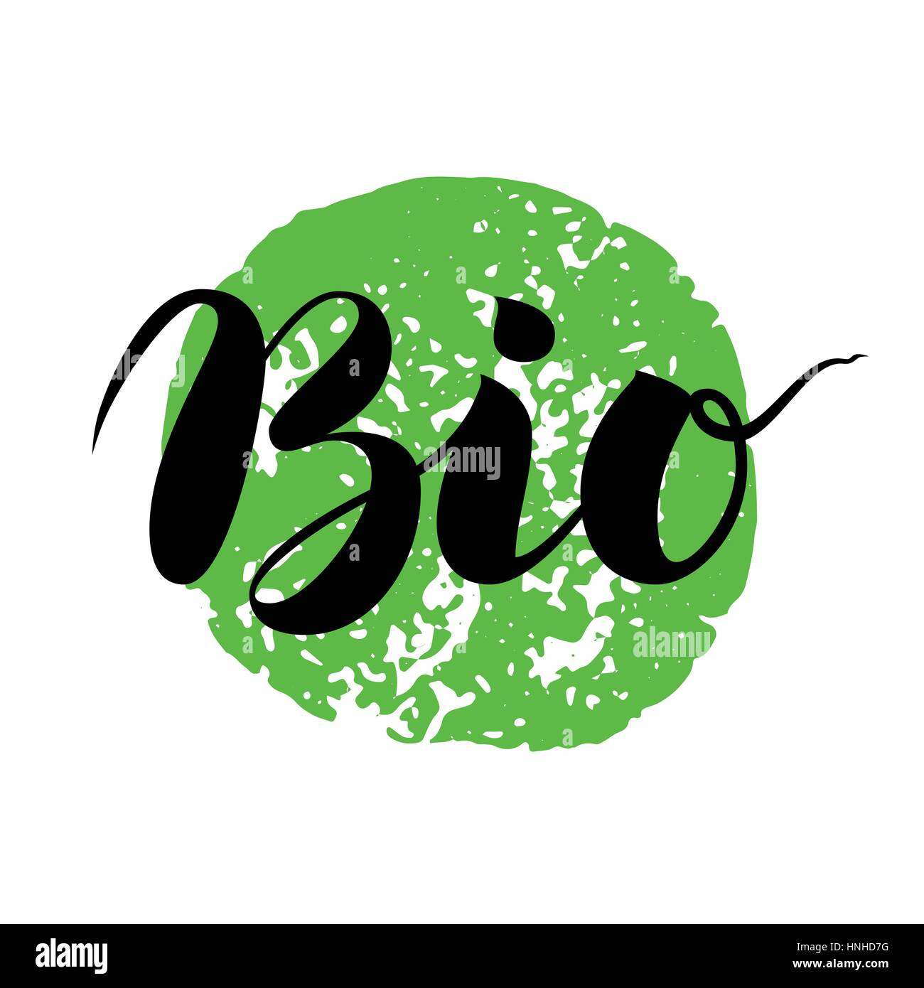 Bio Brush Lettering. Modern Hand Drawn Ecological Food Icons and Badges ...