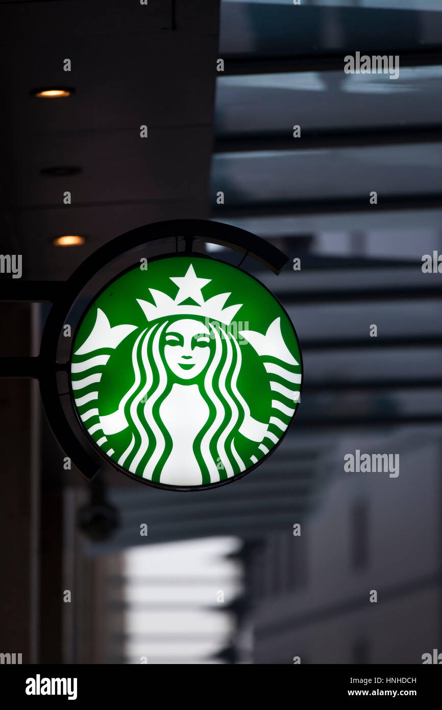 Starbucks sign logo Stock Photo - Alamy