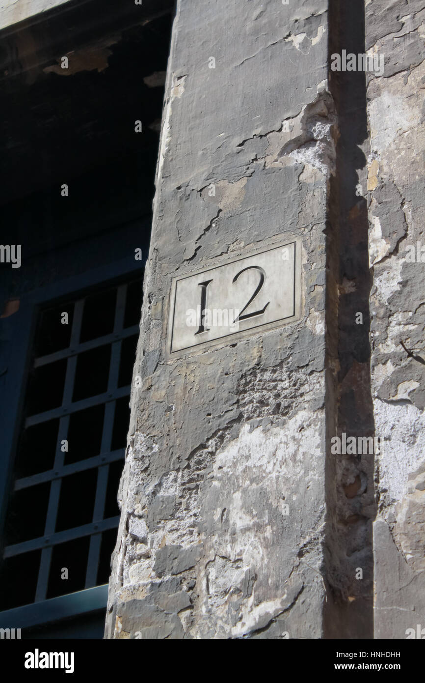 twelve, old house number Stock Photo - Alamy