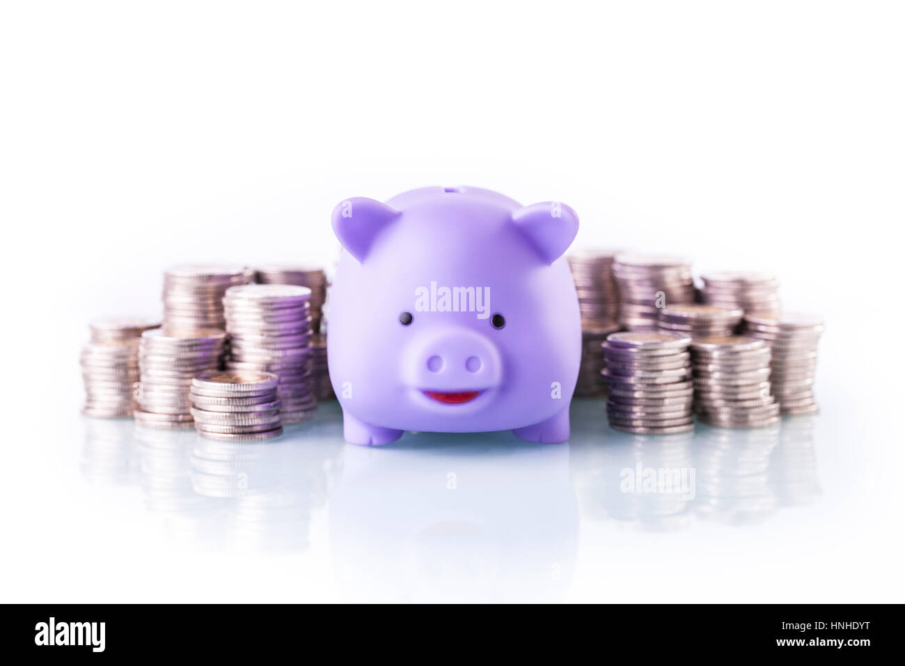 Financial theme on white background. Studio shot Stock Photo - Alamy