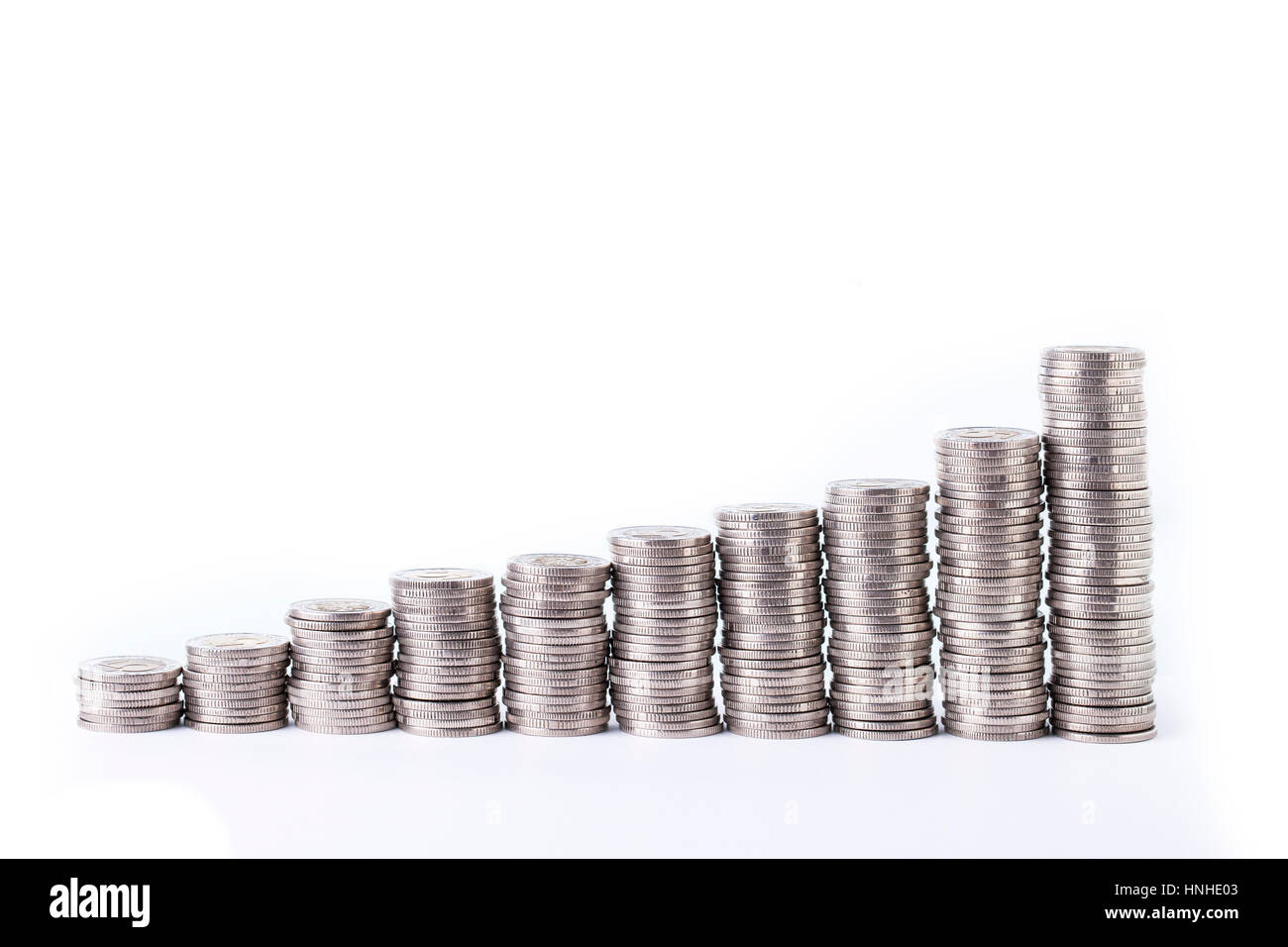 Financial theme on white background. Studio shot Stock Photo - Alamy