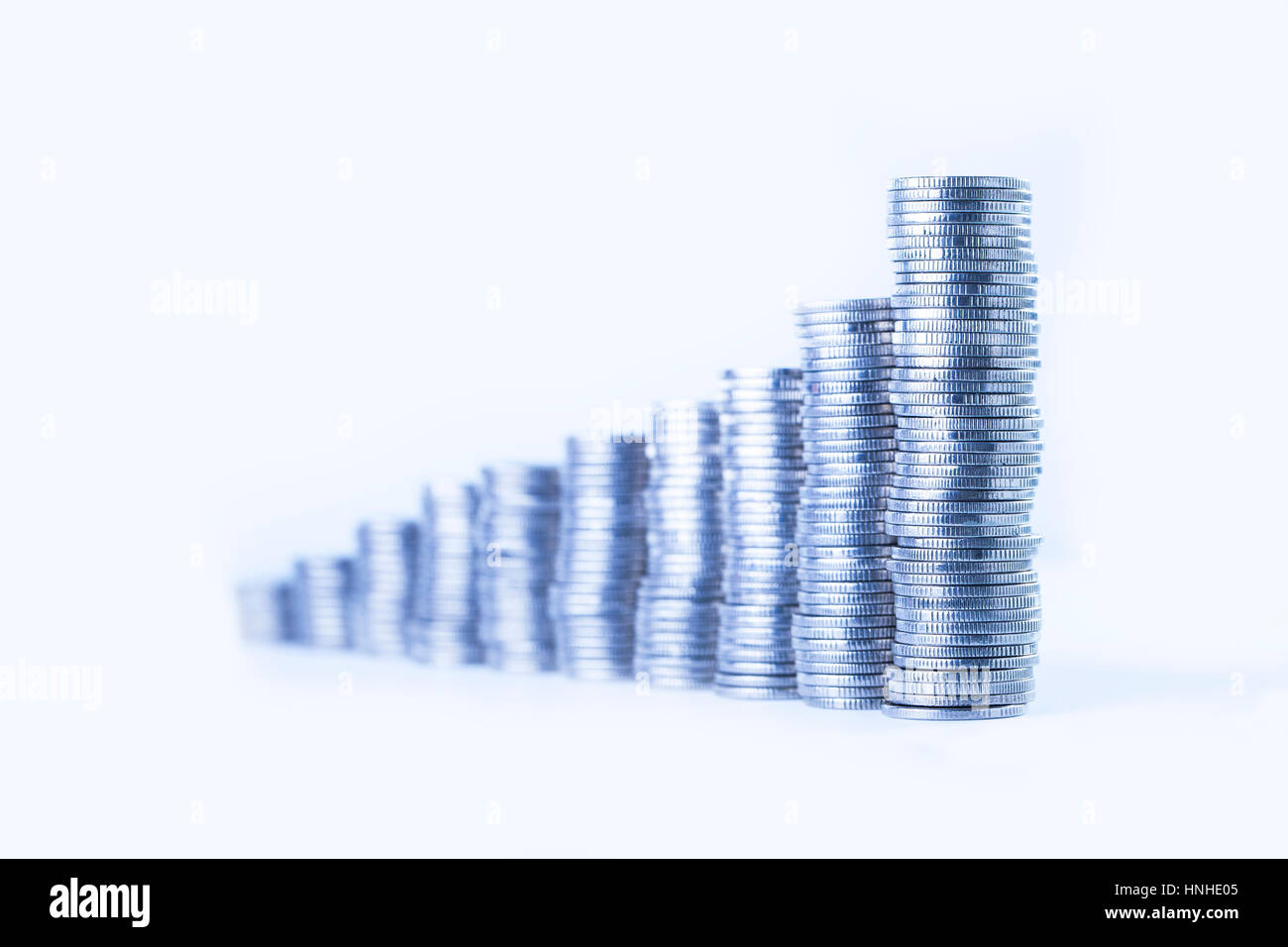 Financial theme on white background. Studio shot Stock Photo - Alamy