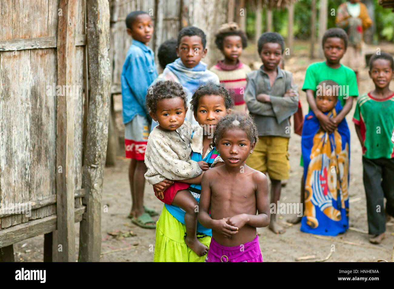 Portrait children - morning in rural fisherman's community (village ...