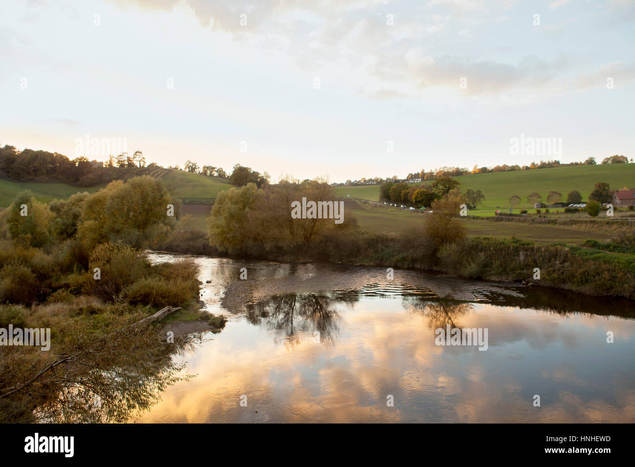 The River Wye. The Wye river runs through a rich fertile farming valley ...