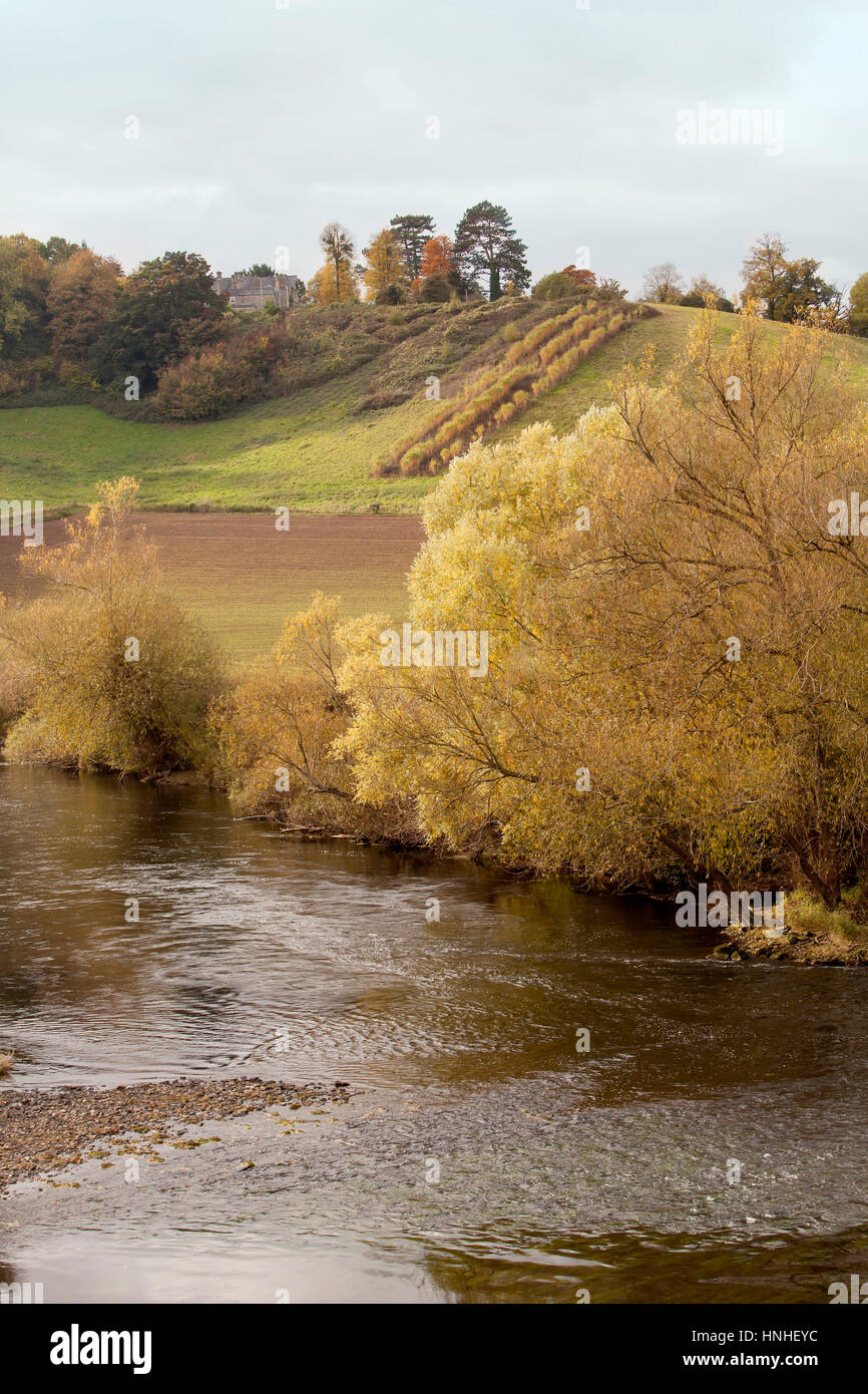 The River Wye. The Wye river runs through a rich fertile farming valley ...