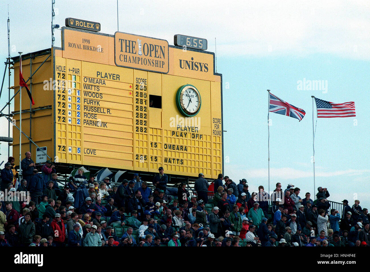 FINAL LEADER BOARD BRITISH OPEN ROYAL BIRKDALE 20 July 1998 Stock Photo ...