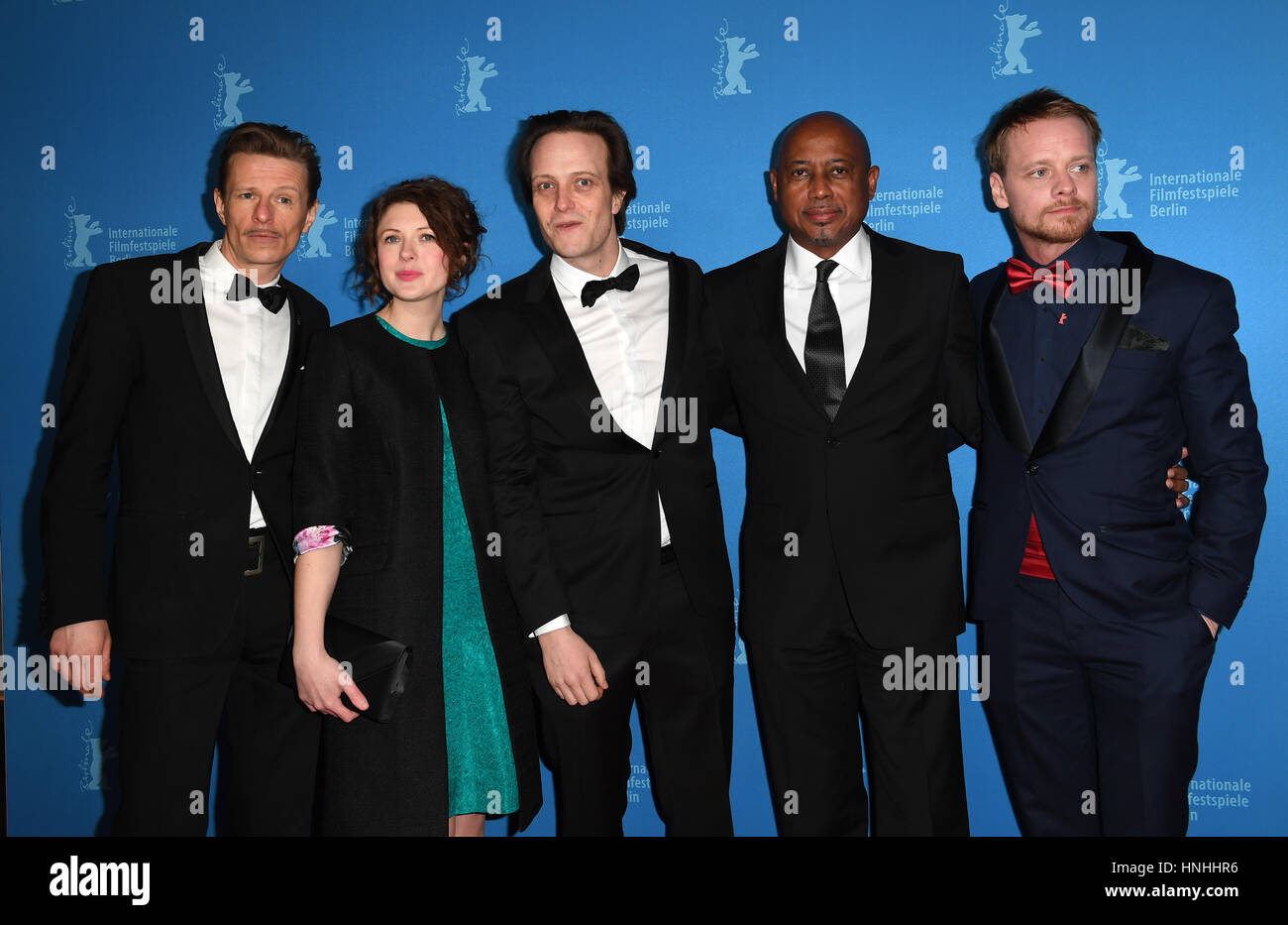 Berlin, Germany. 12th Feb, 2017. The actors Alexander Scheer, Hannah ...