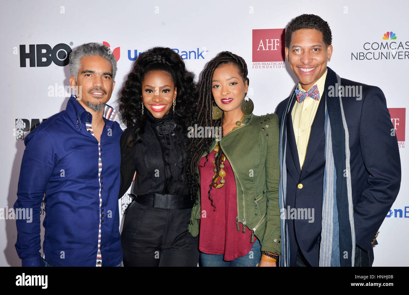 LOS ANGELES, CA- FEBRUARY 12: Sol Aponte, Teyonah Parris, Jennia ...