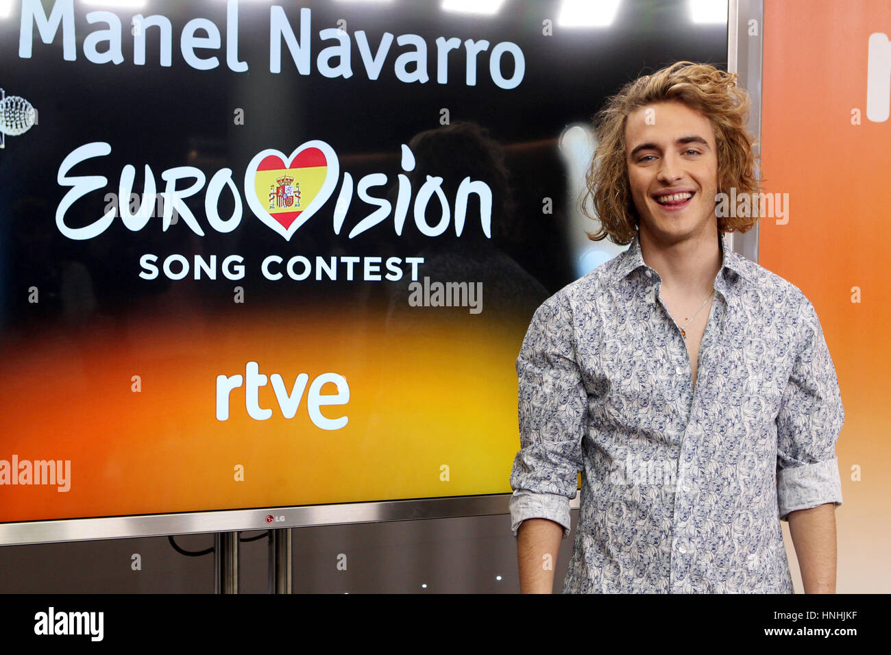 Singer Manel Navarro during his presentation as a Spain contestant for ...