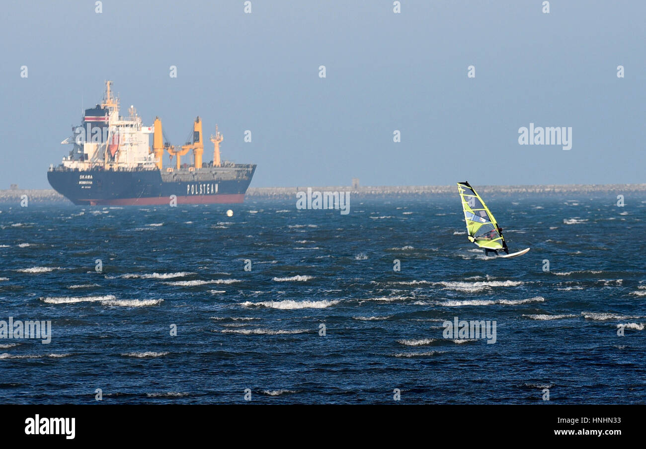 Portland, Dorset, UK. 13th Feb, 2017. UK Weather. Wind surfers make the ...