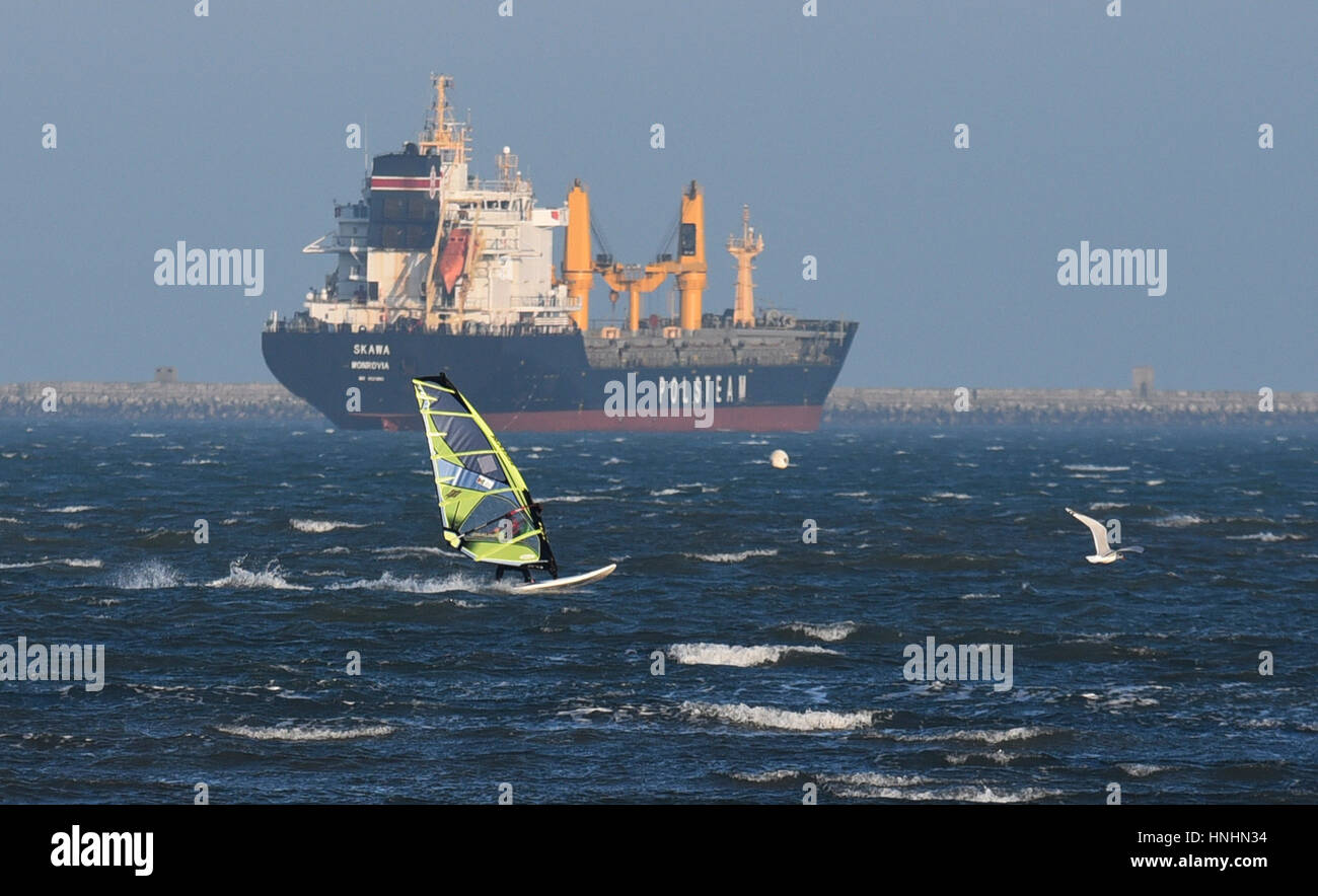 Portland, Dorset, UK. 13th Feb, 2017. UK Weather. Wind surfers make the ...
