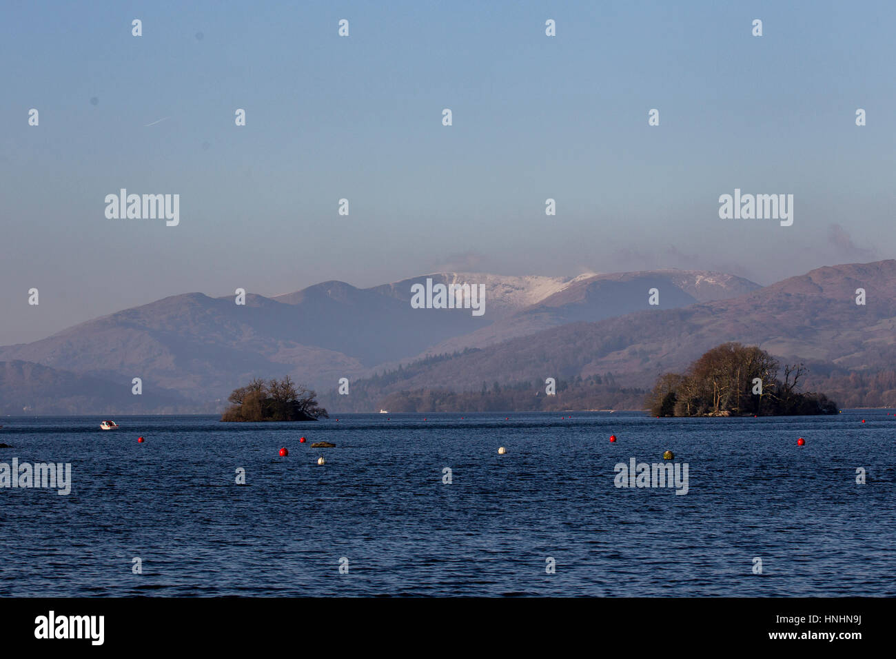 Cumbria, UK. 13th Feb, 2017. UK Weather. Lake Windermere cold sunny ...