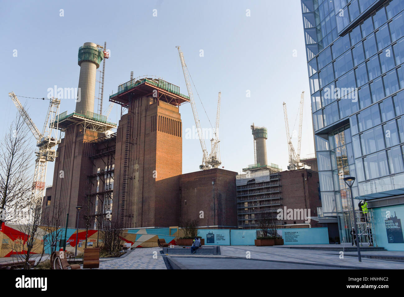 London, UK. 13th Feb, 2017. Part of the riverwalk adjacent to Battersea ...
