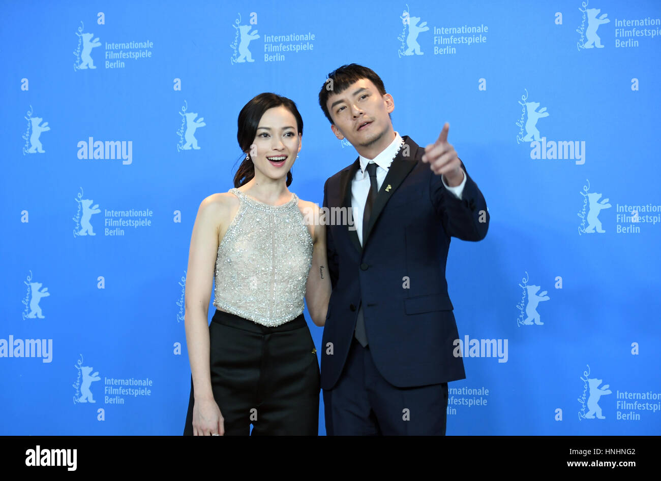 Actors Yao Yiti and Chang Chen, photographed during the photo call for ...