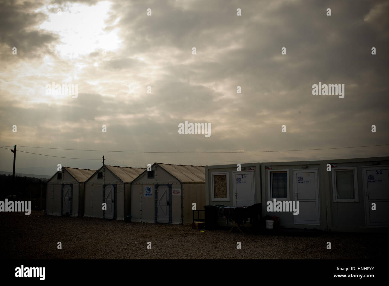 Gevgelija, Macedonia. 13th Feb, 2017. Container houses at the Temporary ...