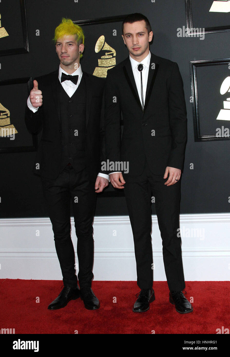 Los Angeles, California, USA. 12th Feb, 2017. Josh Dun, Tyler Joseph ...