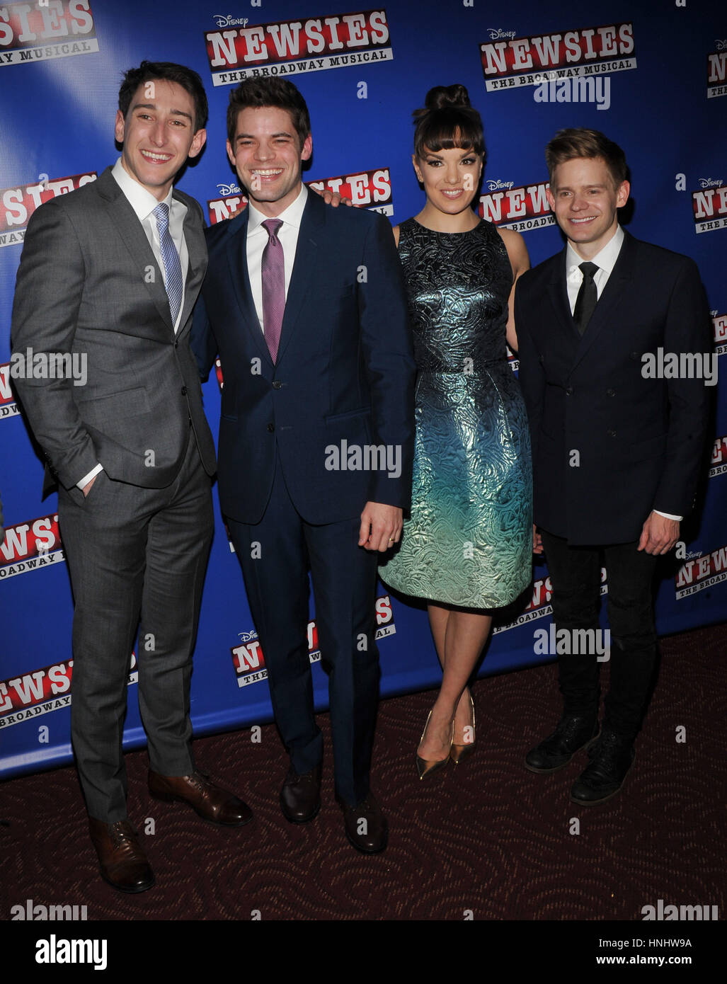 NEW YORK, NY - NOVEMBER 21: Ben Fankhauser, Jeremy Jordan, Kara Lindsay ...