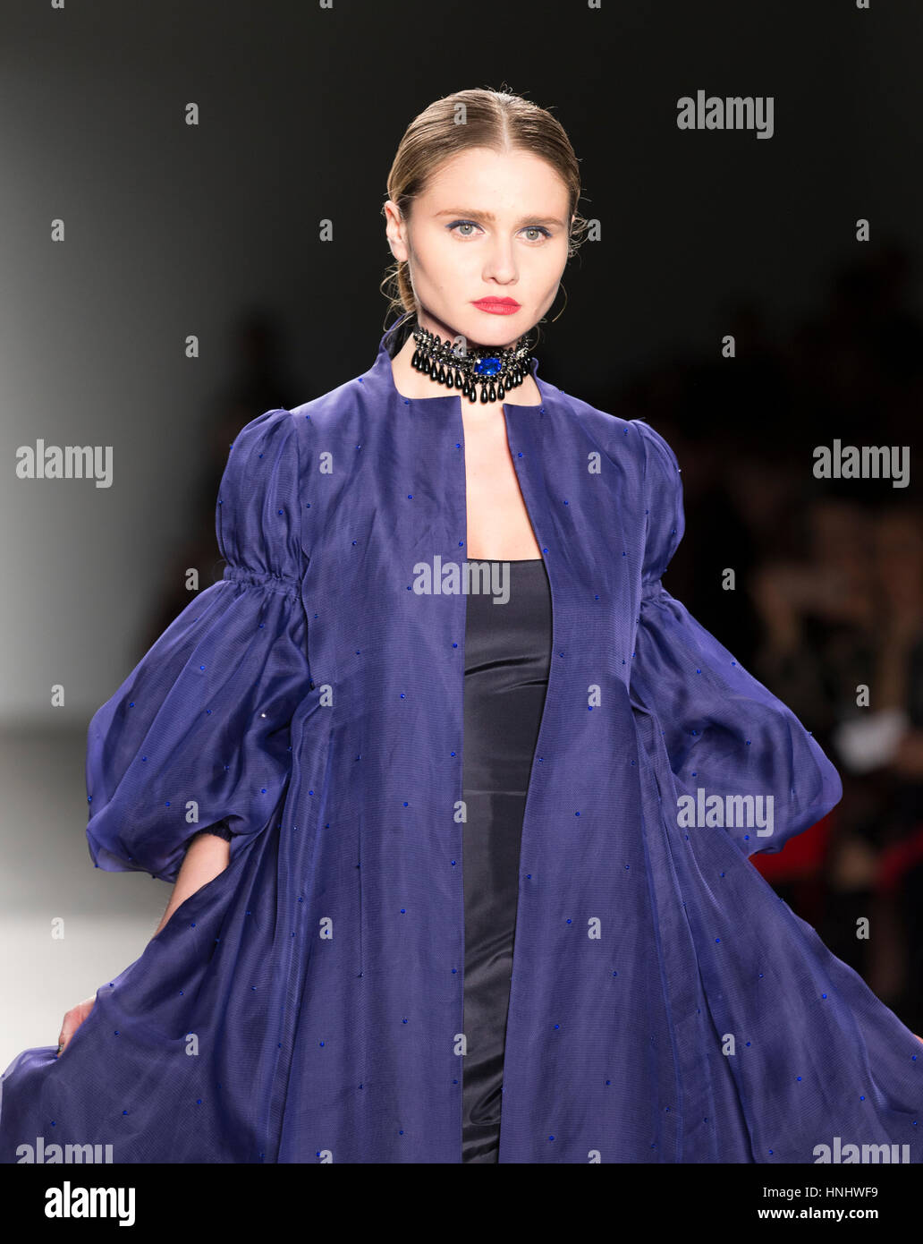 New York, United States. 13th Feb, 2017. Model walks runway for Zang ...