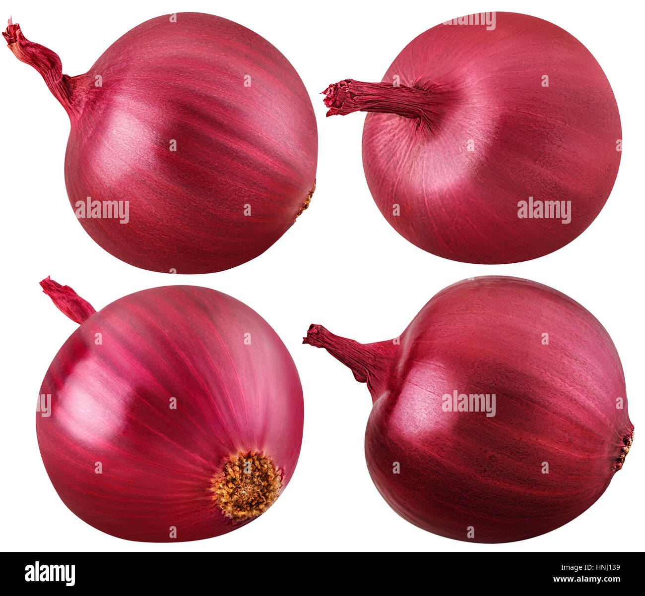 one bulb red onion set isolated on white background clipping path Stock ...
