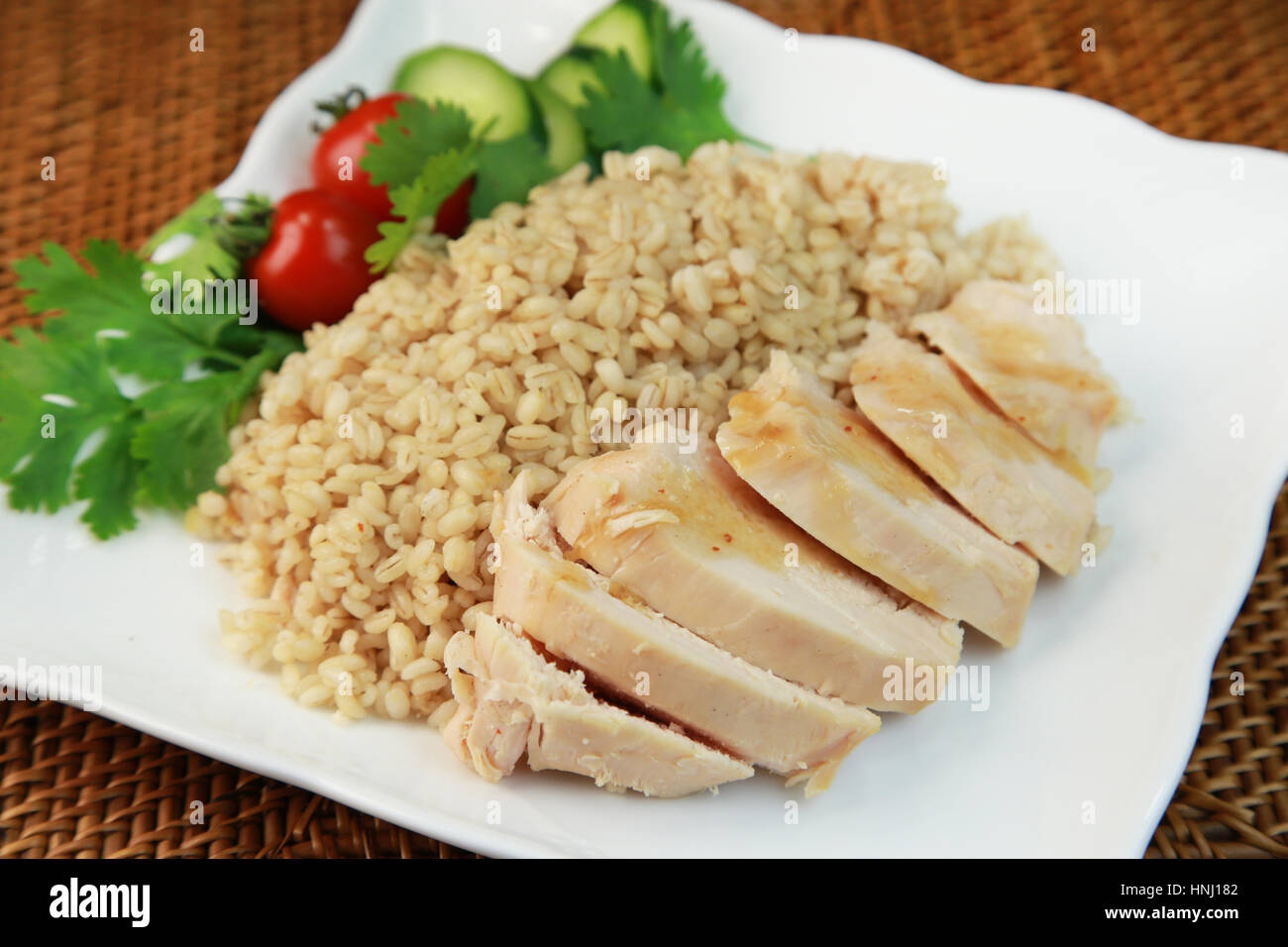 Khao Man Kai (chicken and Rice Stock Photo - Alamy