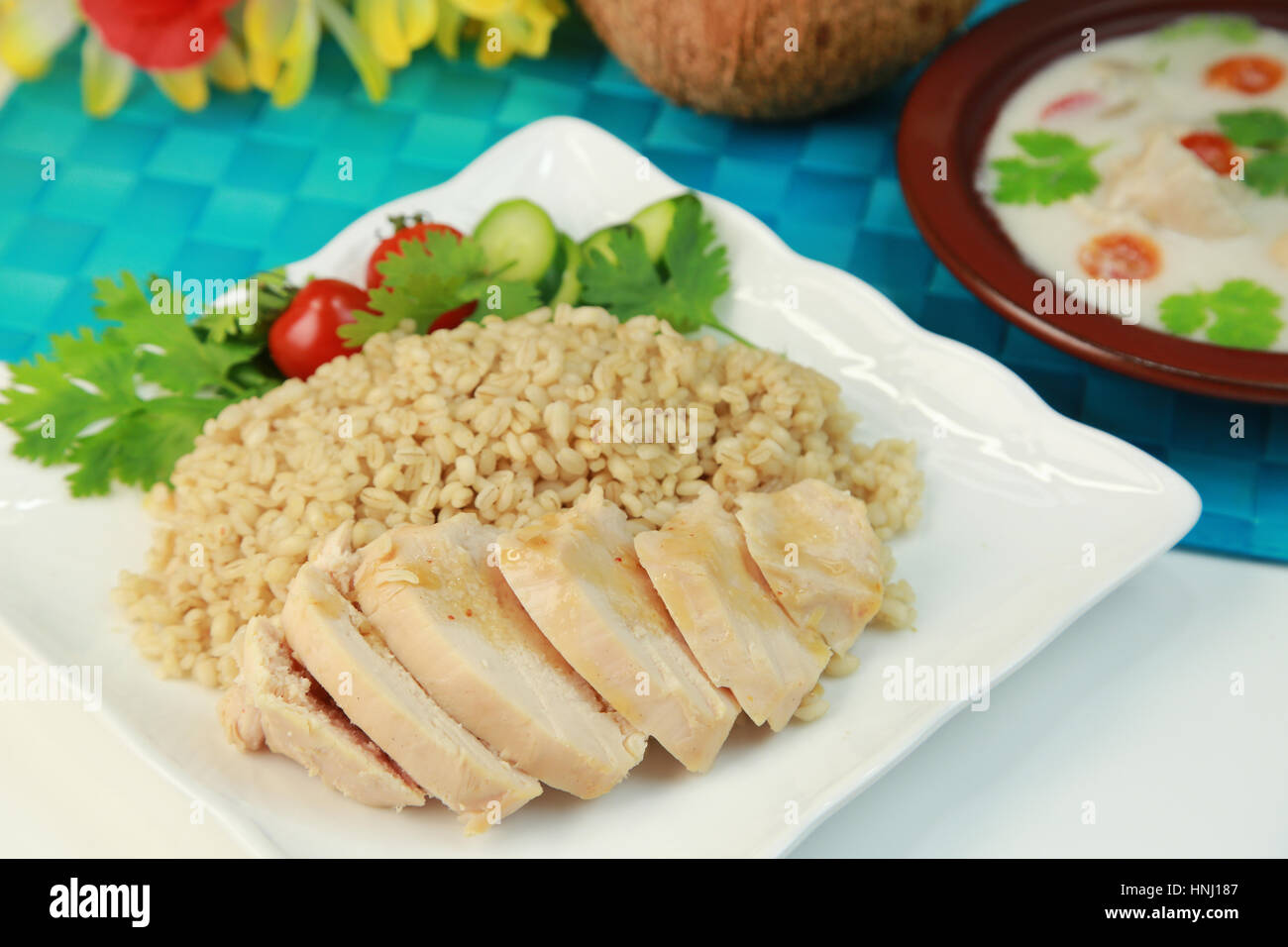 Khao Man Kai (chicken and Rice Stock Photo - Alamy