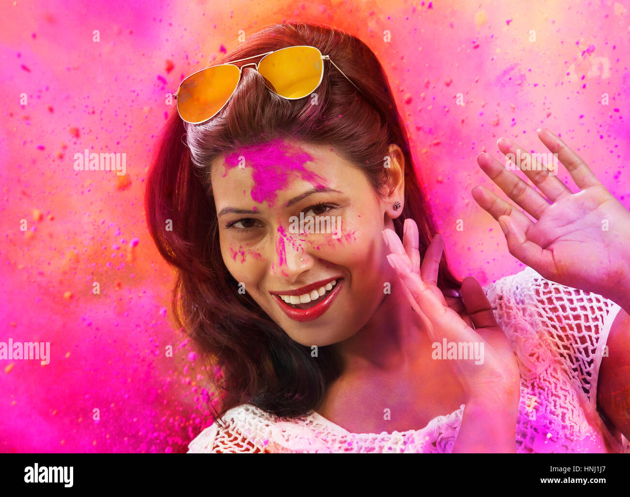 India holi portrait hi-res stock photography and images - Alamy