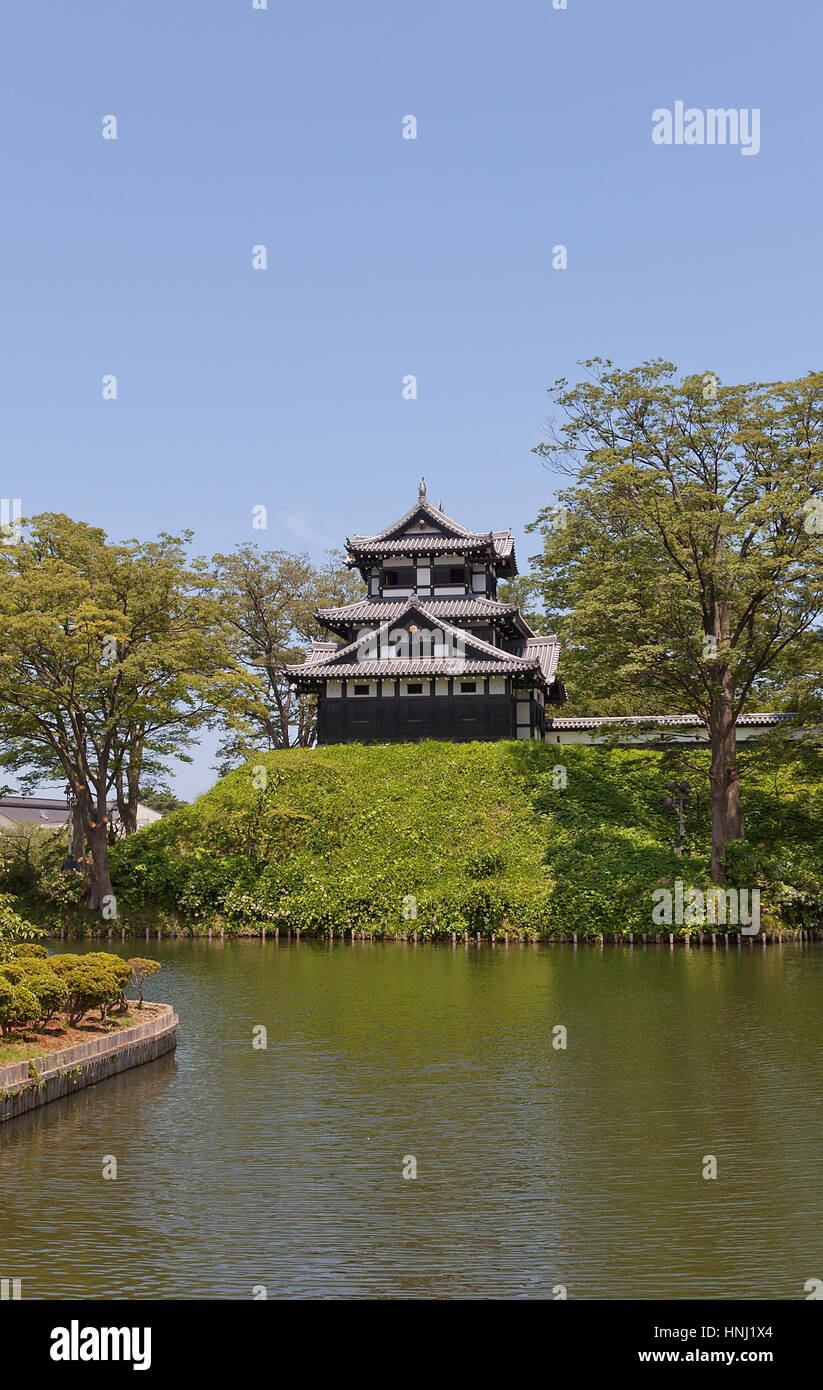 Reconstructed turret of Takada Castle in Joetsu, Japan. Castle was ...