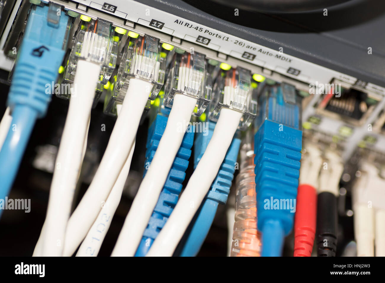 Ethernet Network Switch with ethernet cables Stock Photo - Alamy