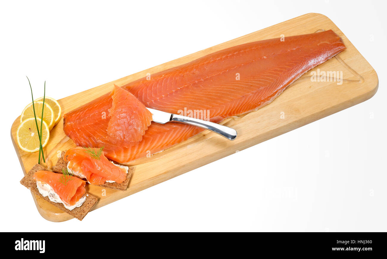 Smoked Salmon(+clipping path Stock Photo - Alamy