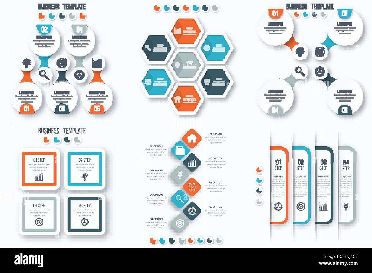Set with infographics. Data and information visualization. Template ...