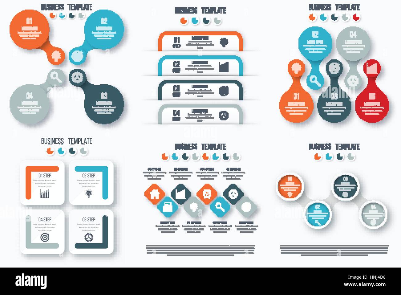 Set with infographics. Data and information visualization. Template ...