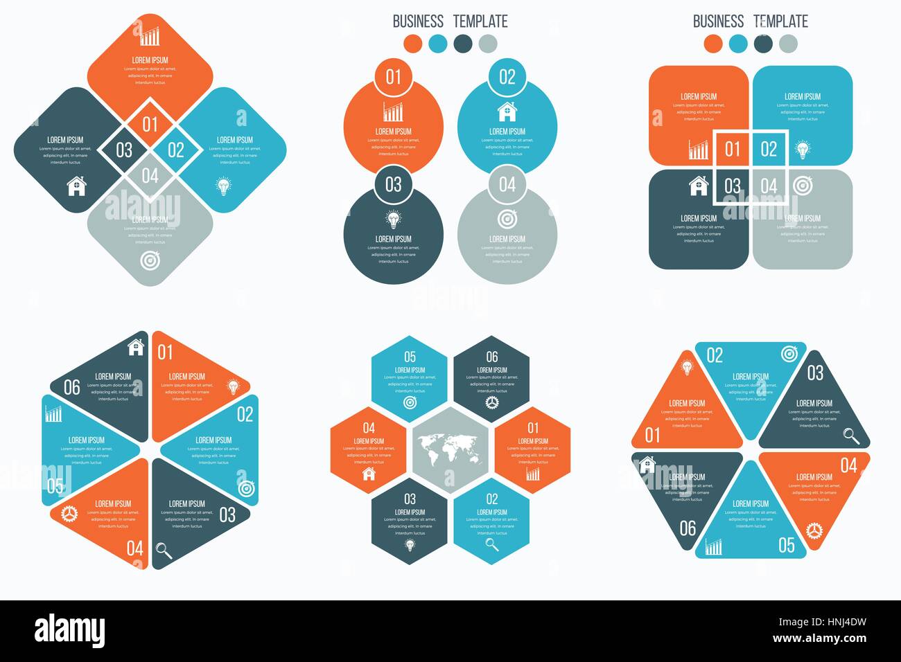 Set with infographics. Data and information visualization. Template ...
