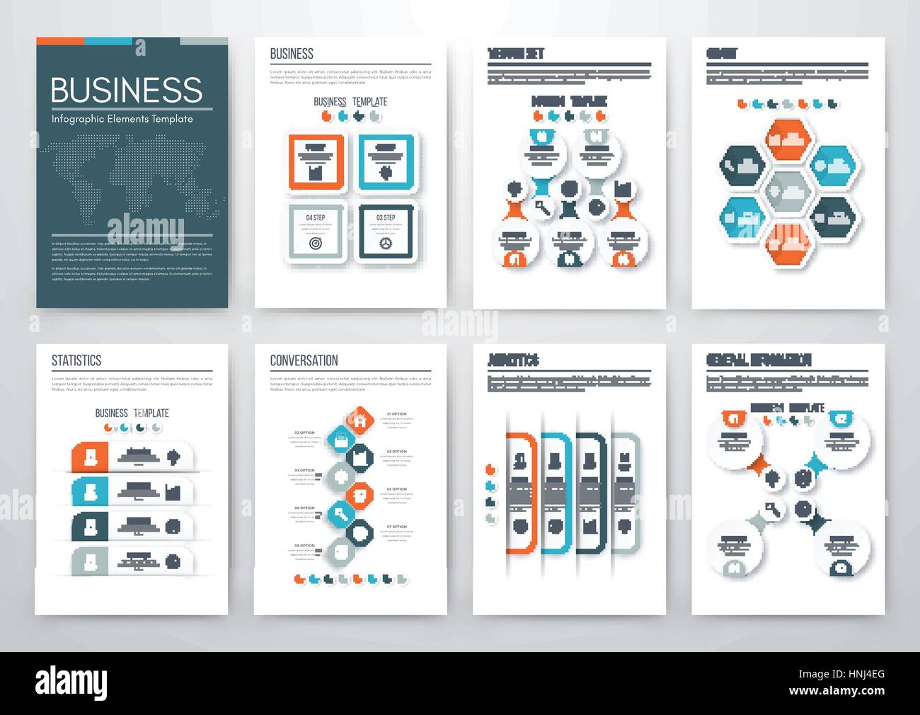 Set with infographics. Data and information visualization. Template ...