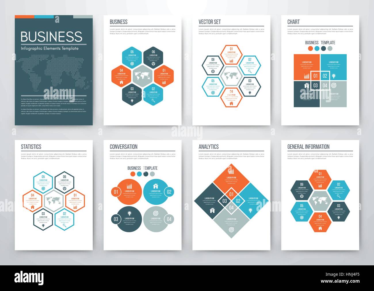 Set with infographics. Data and information visualization. Template ...