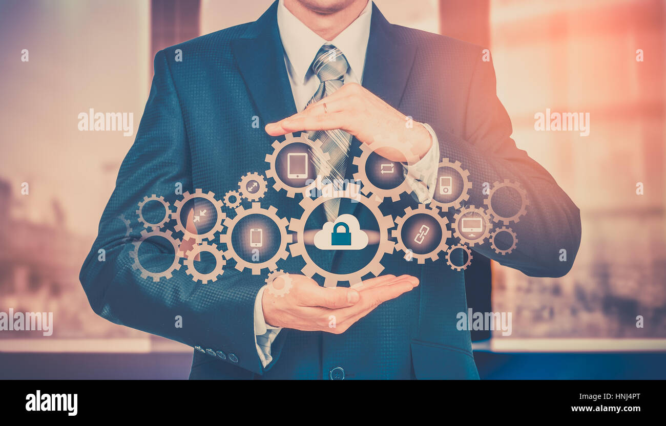 Protect cloud information data concept. Security and safety of cloud ...