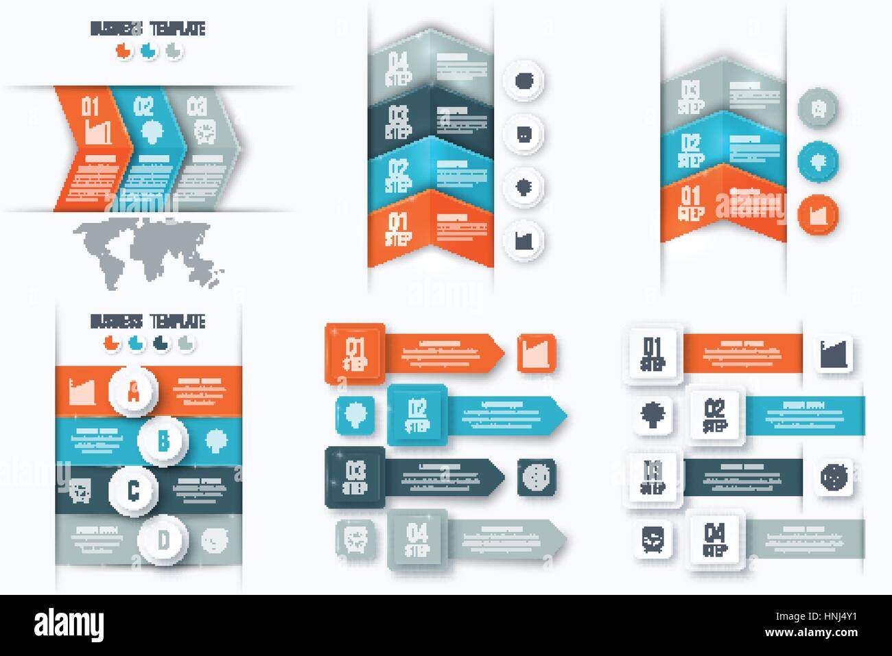 Set with infographics. Data and information visualization. Template ...