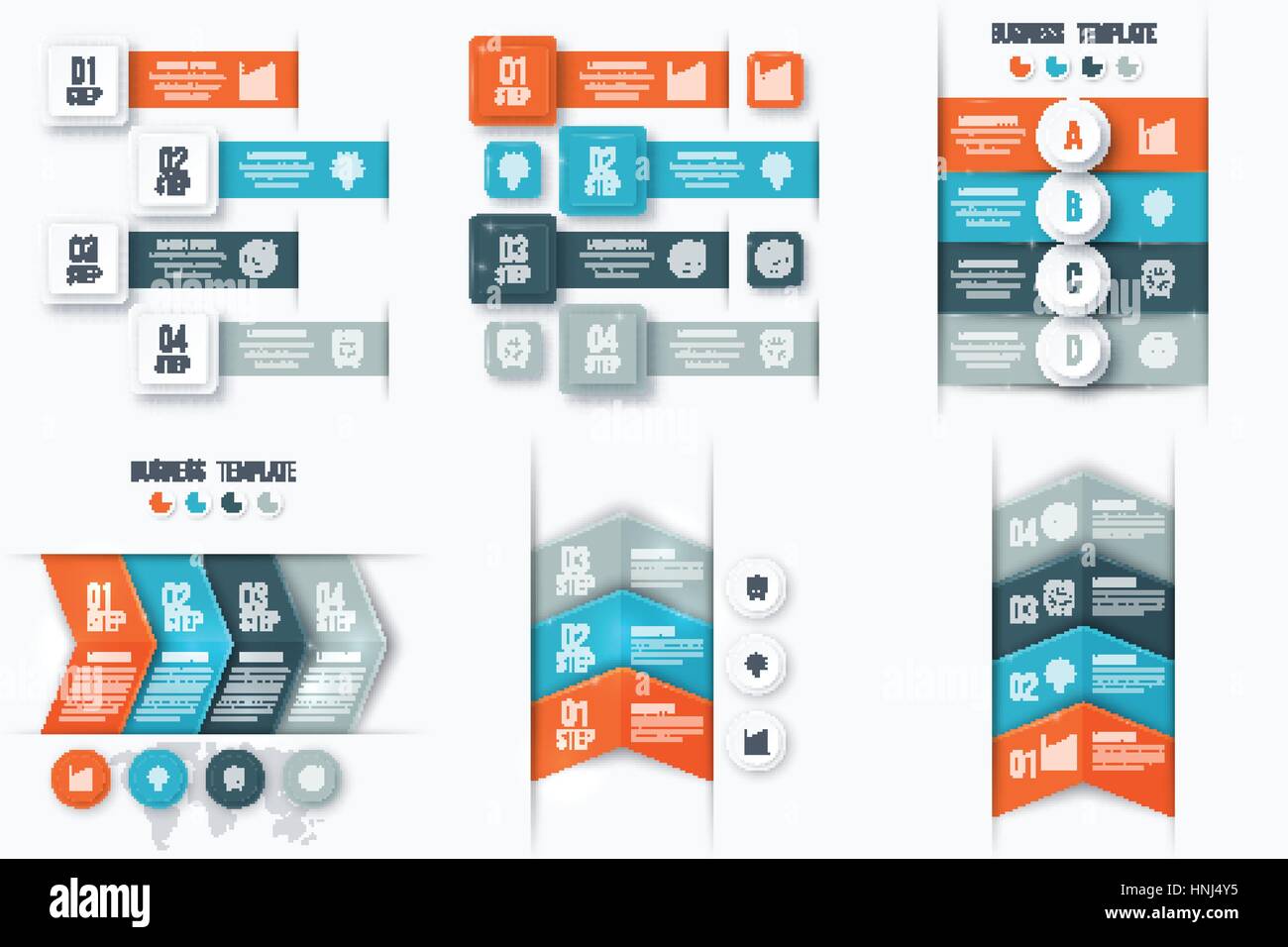 Set With Infographics Data And Information Visualization Template Stock Vector Stock Vector