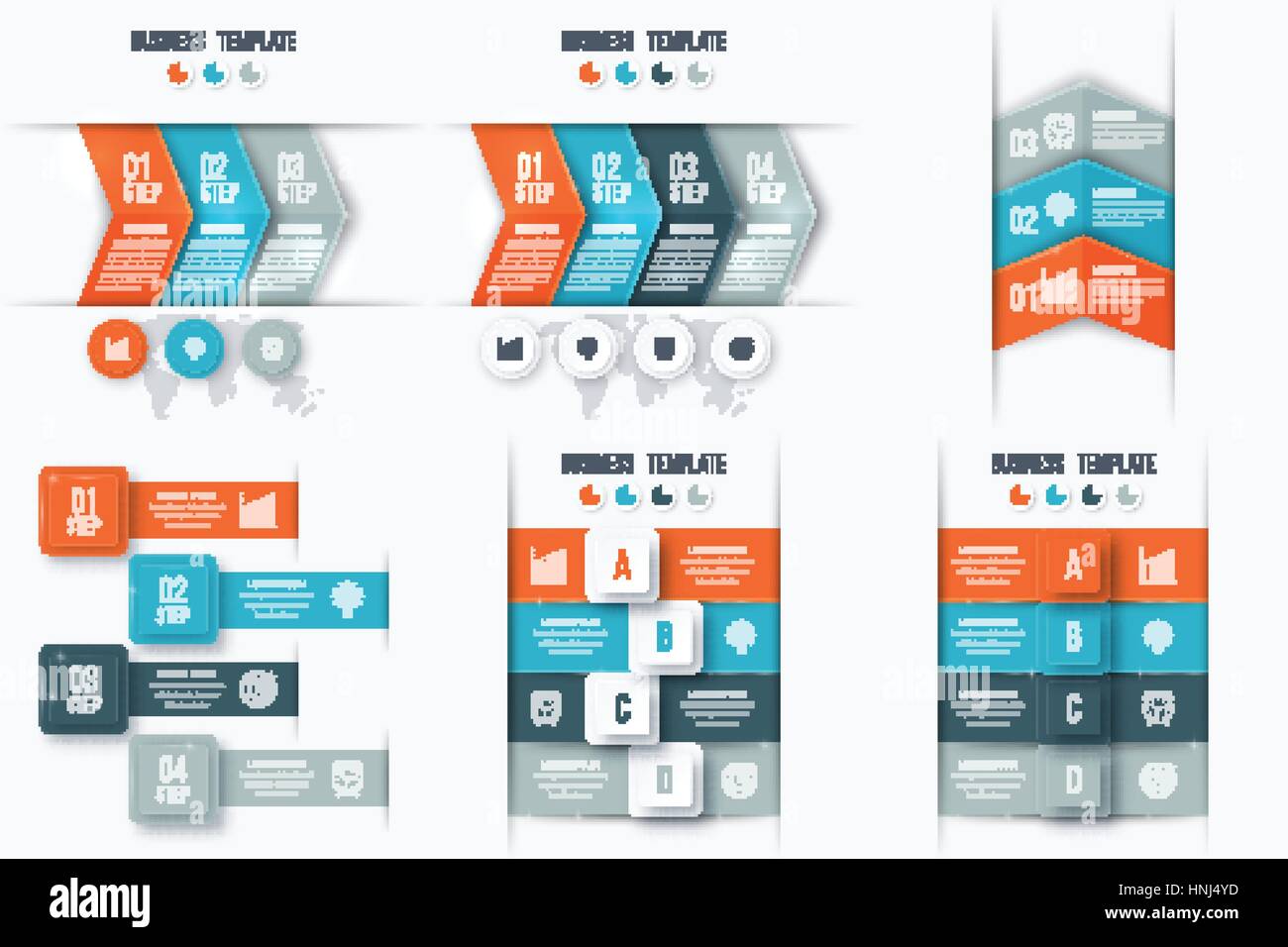 Set with infographics. Data and information visualization. Template ...