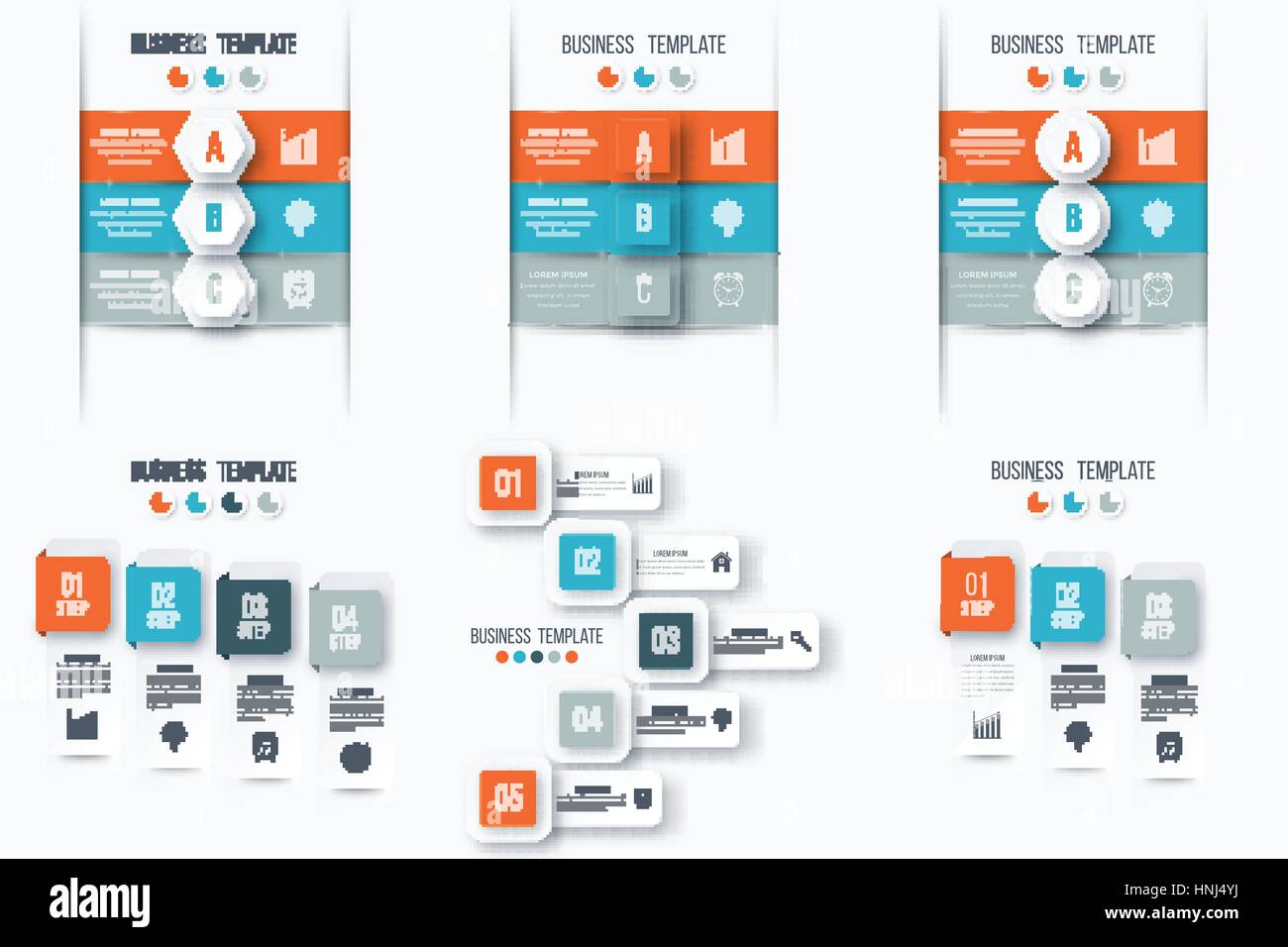 Set with infographics. Data and information visualization. Template ...