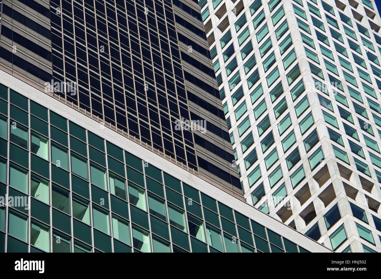 Midtown Manhattan NYC intersecting high-rise buildings architectural ...