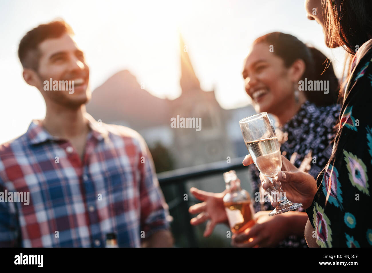 Chatting standing together hi-res stock photography and images - Alamy