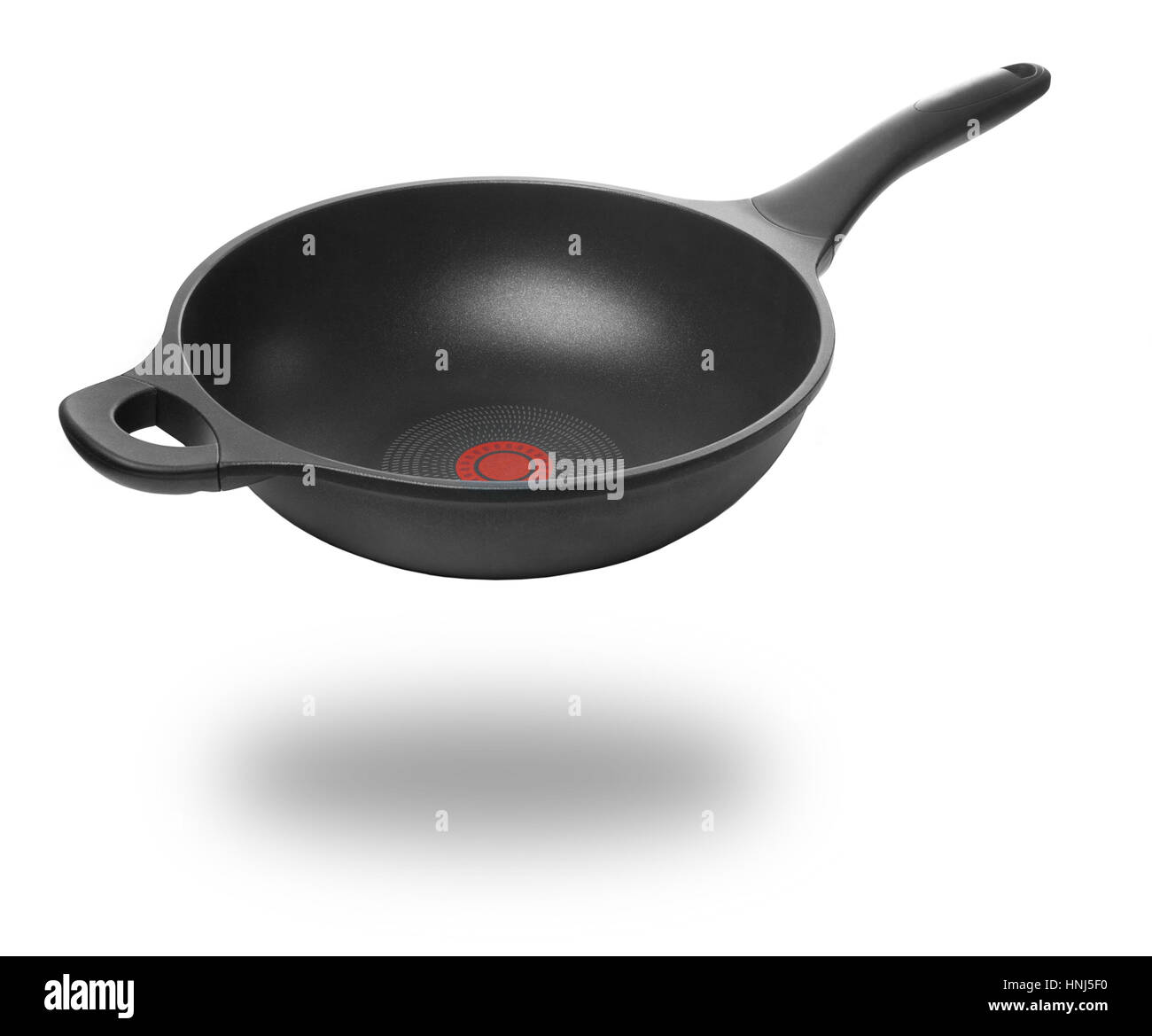 Pan with shadow, angle view. Isolated on white background Stock Photo ...