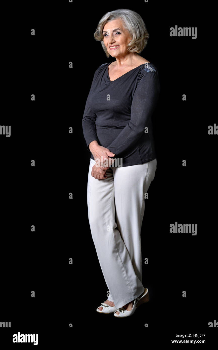 full height portrait of mature woman Stock Photo - Alamy
