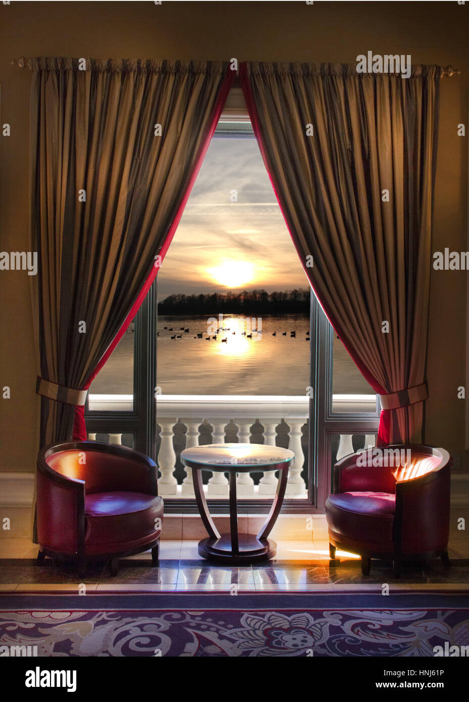 A room with a view, indoors, sunset Stock Photo - Alamy