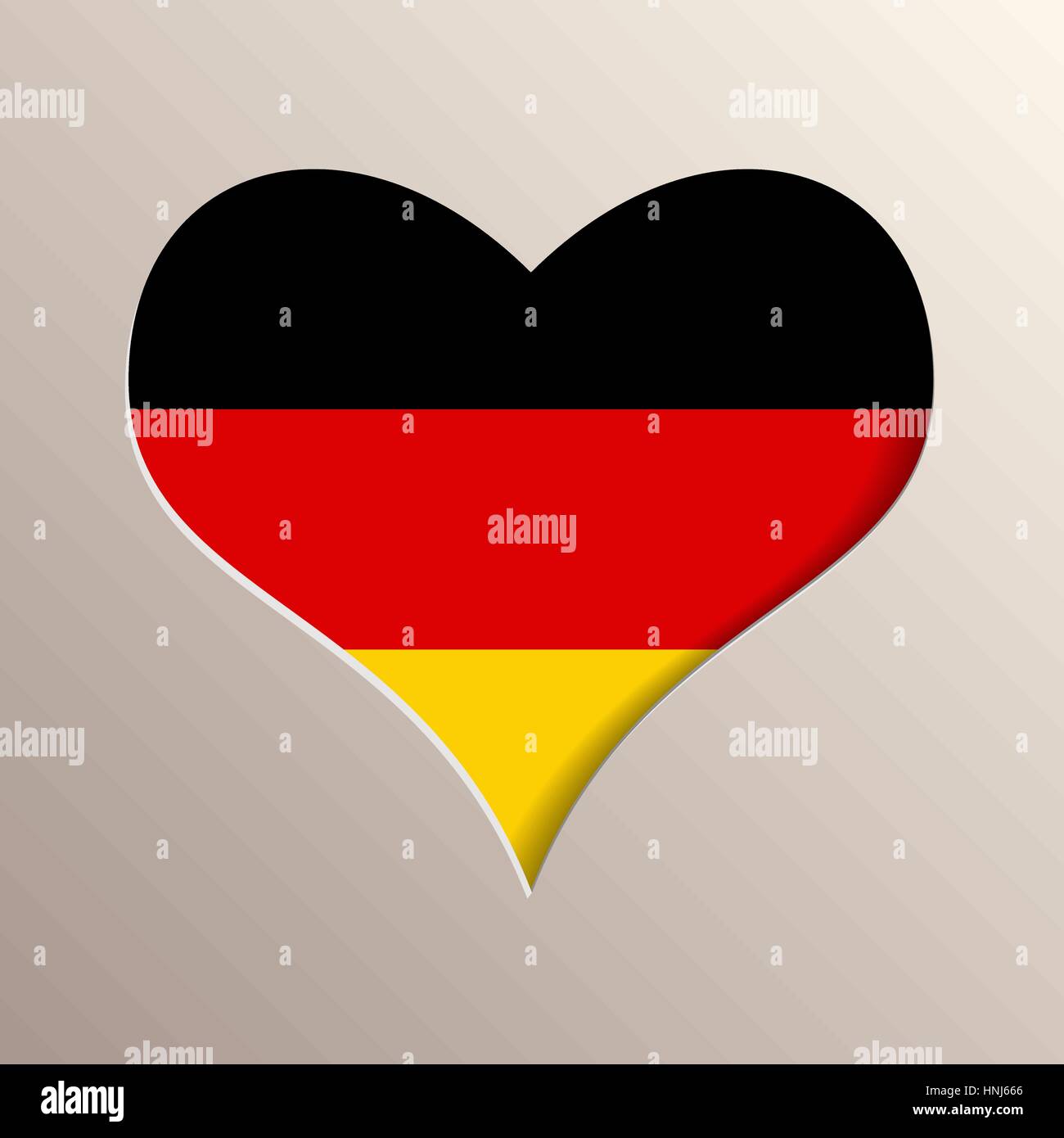 Multilayer 3D like picture of heart with Germany flag on background ...