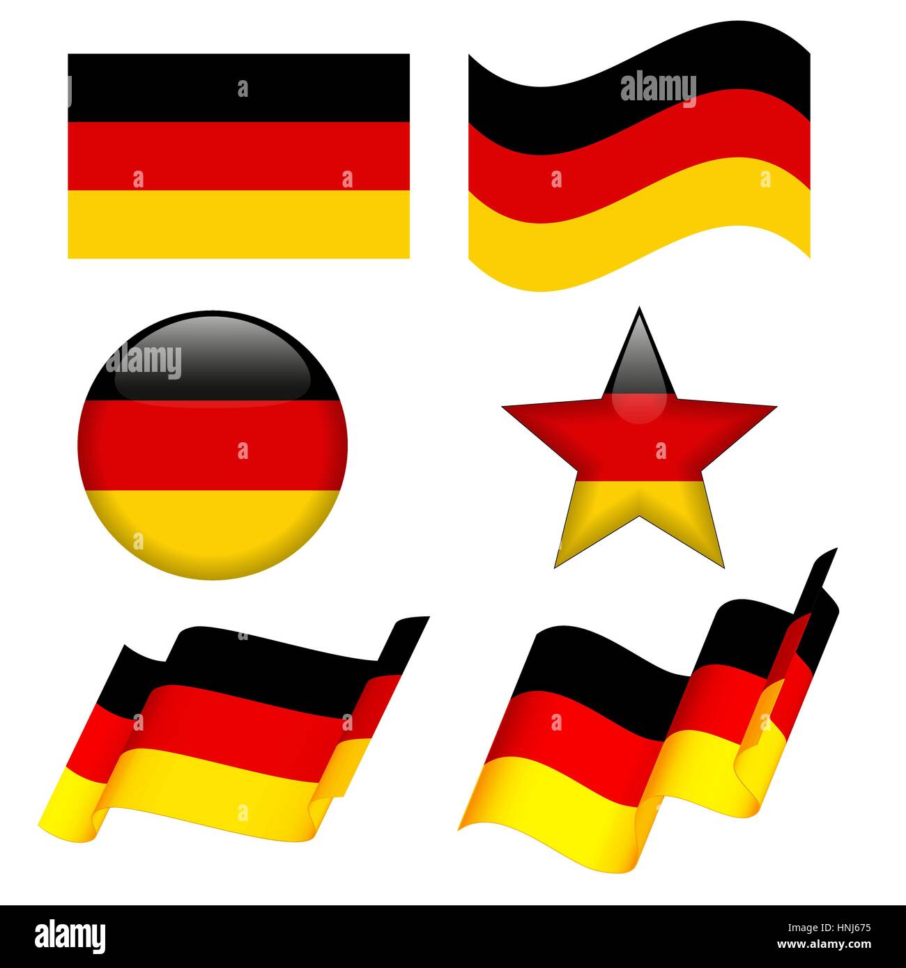 Set of Germany flag concepts isolated on white background, like flat ...
